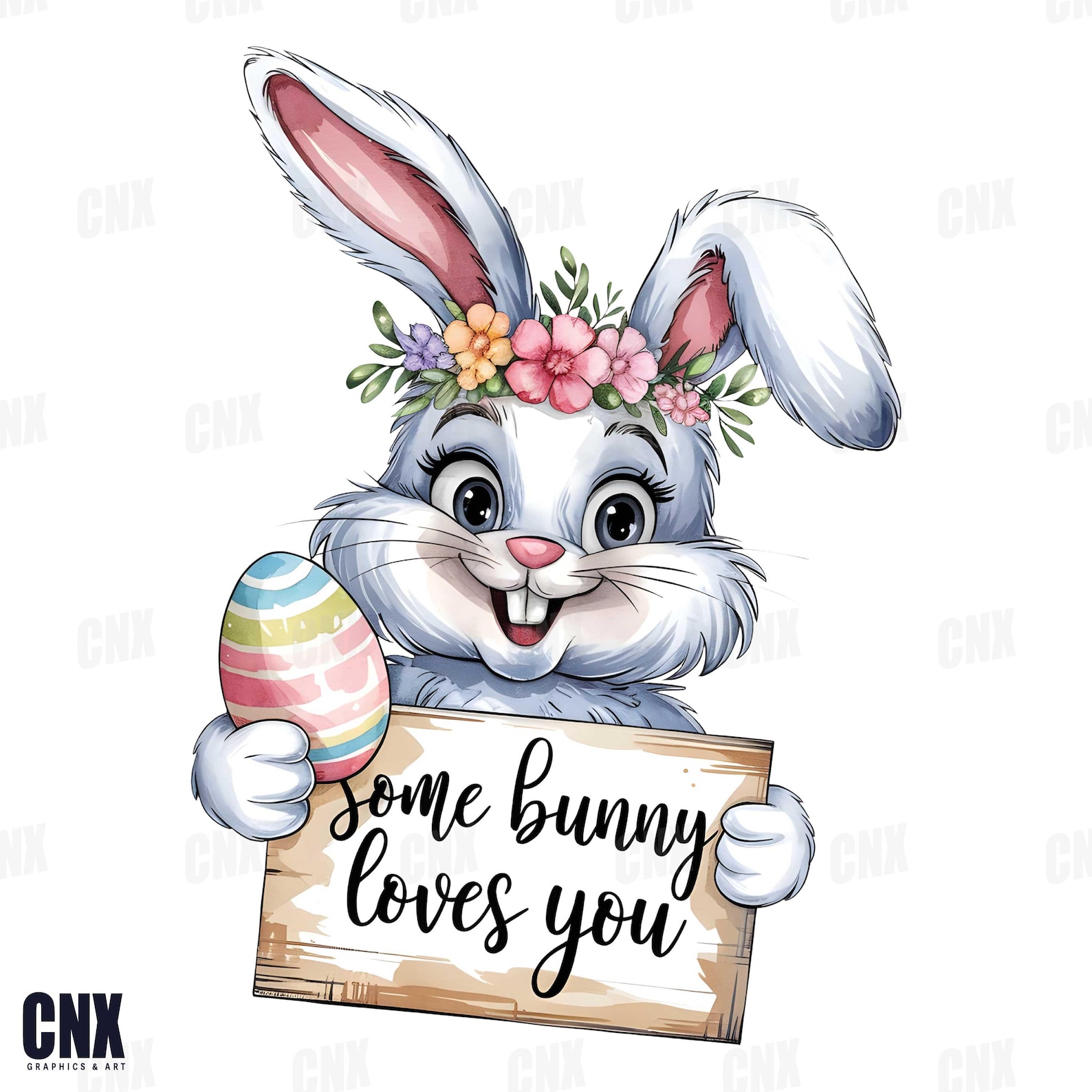 12 Some Bunny Loves You PNG Bundle, Cute Easter Bunny Clipart Set, 300 ...