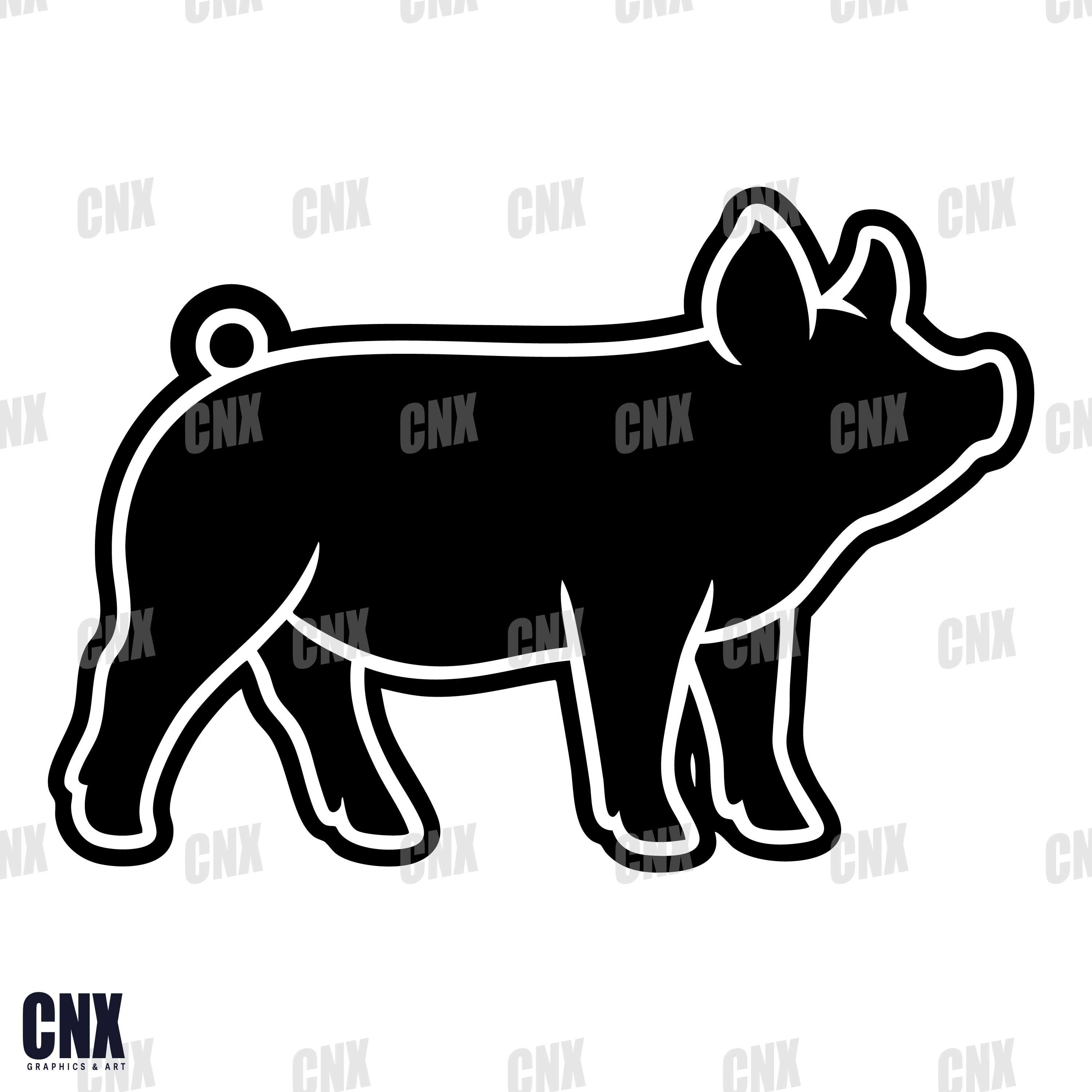 Show Pig SVG PNG for Cricut. Livestock Svg. 4H Svg. Outline. Market Pig ...