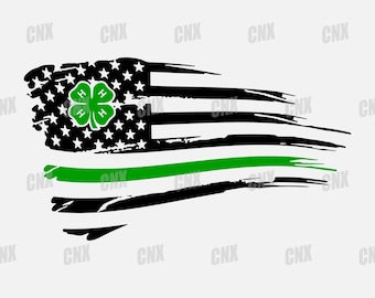 4-H Clover Distressed Flag SVG Design - Etsy