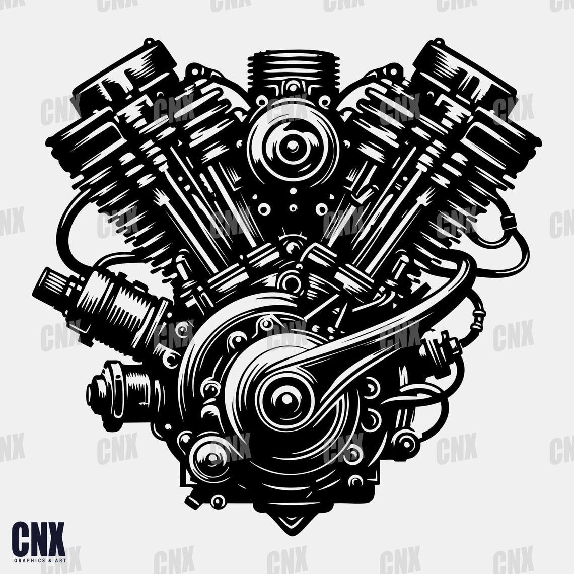 8 Motorcycle Engine Svg. Bundle Mechanic Motorcycle Svg. Chopper Biker ...