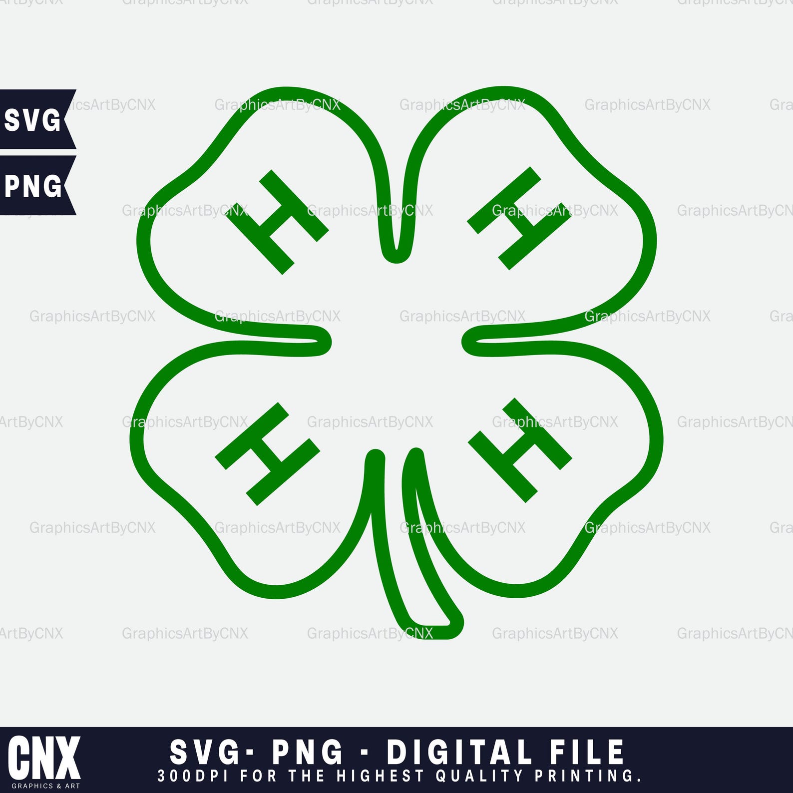 4H SVG. 4H Clover Svg. 4H Png. 4-H Clover Svg. Leaf Clover Svg. Green ...