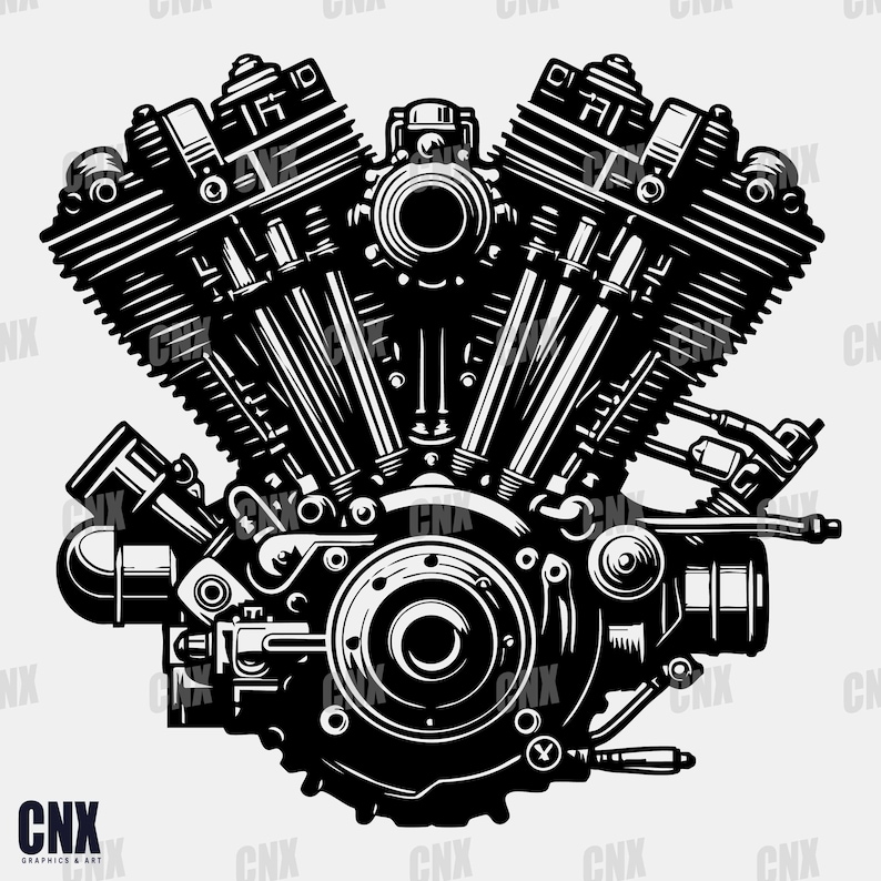 8 Motorcycle Engine Svg. Bundle Mechanic Motorcycle Svg. Chopper Biker ...