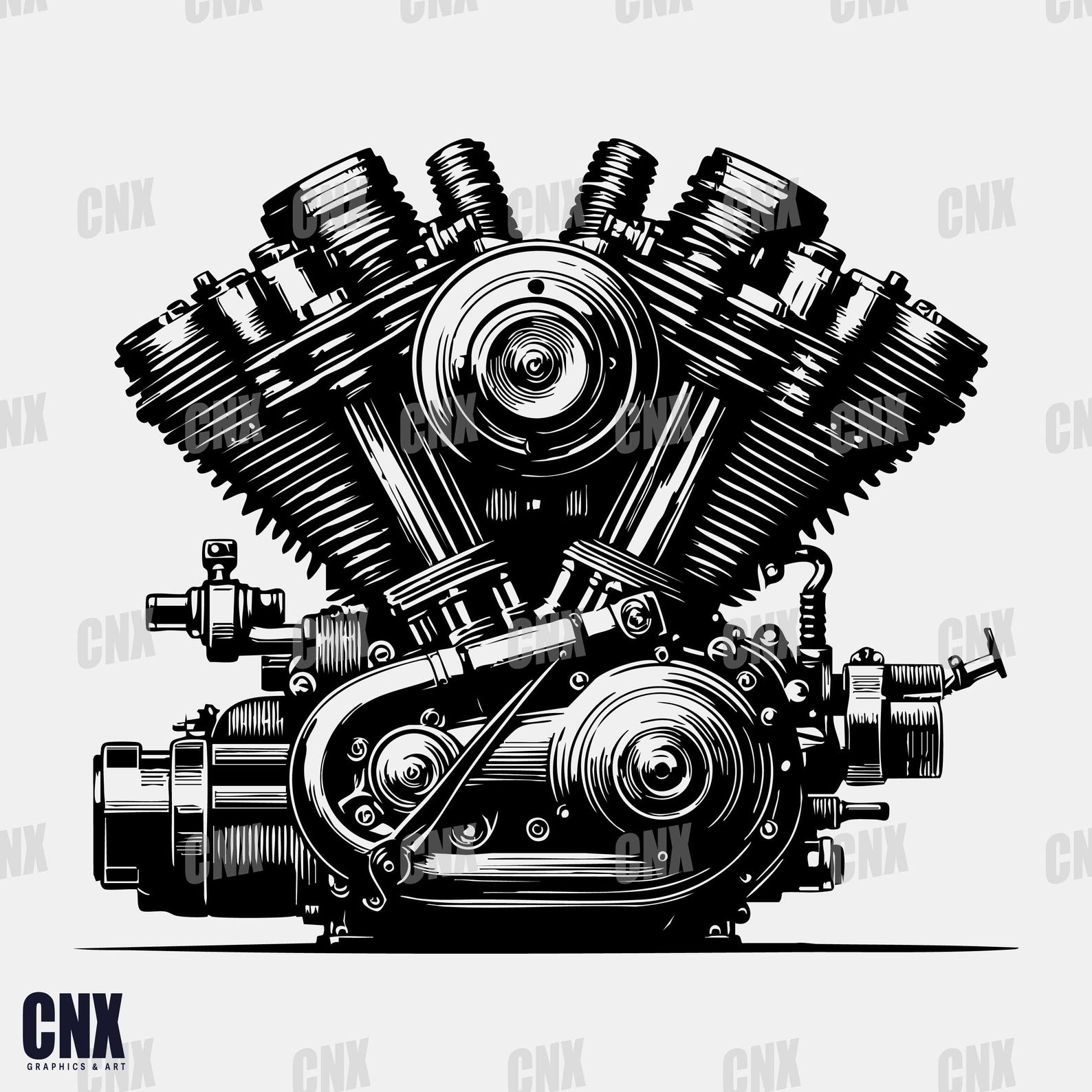 8 Motorcycle Engine Svg. Bundle Mechanic Motorcycle Svg. Chopper Biker ...