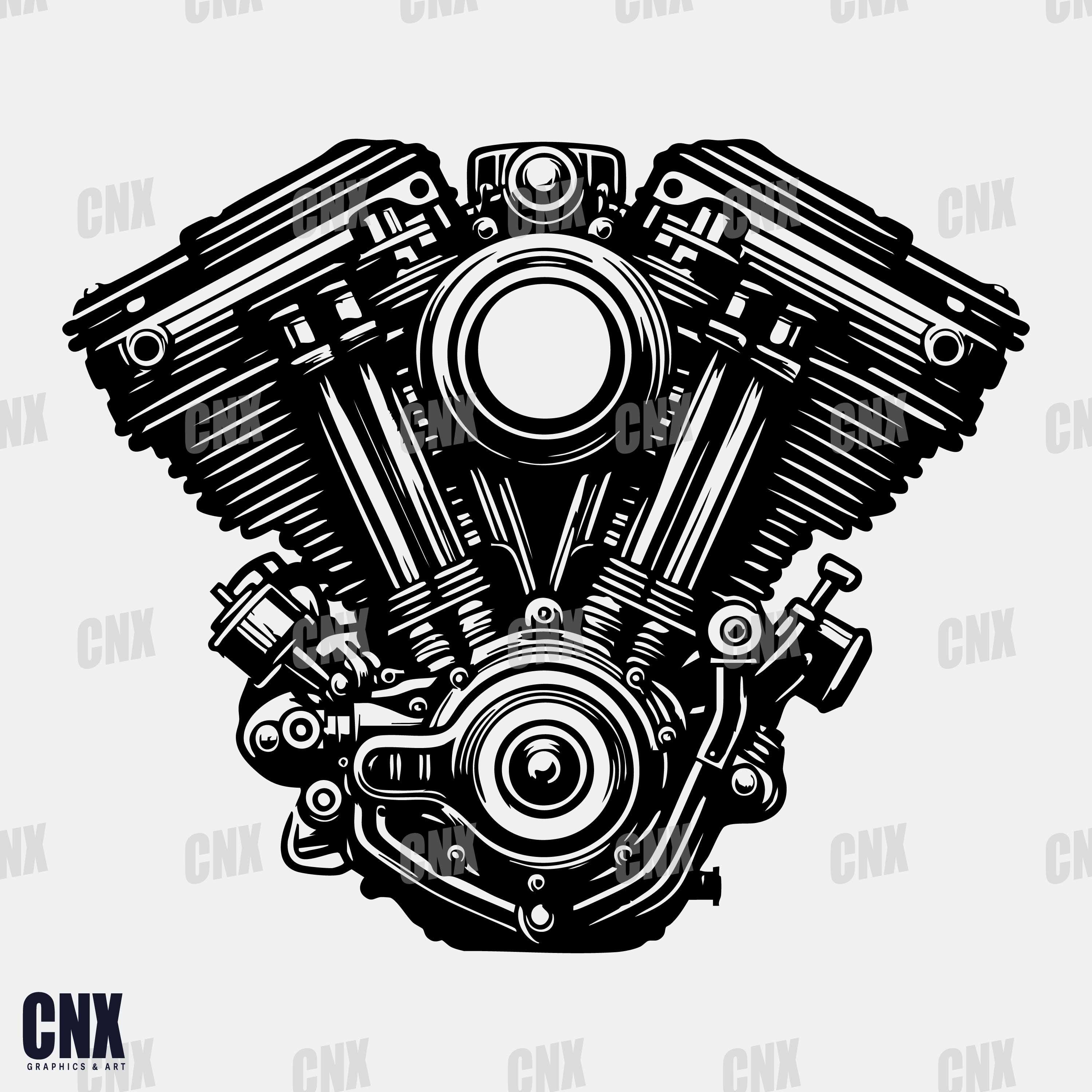 8 Motorcycle Engine Svg. Bundle Mechanic Motorcycle Svg. Chopper Biker ...