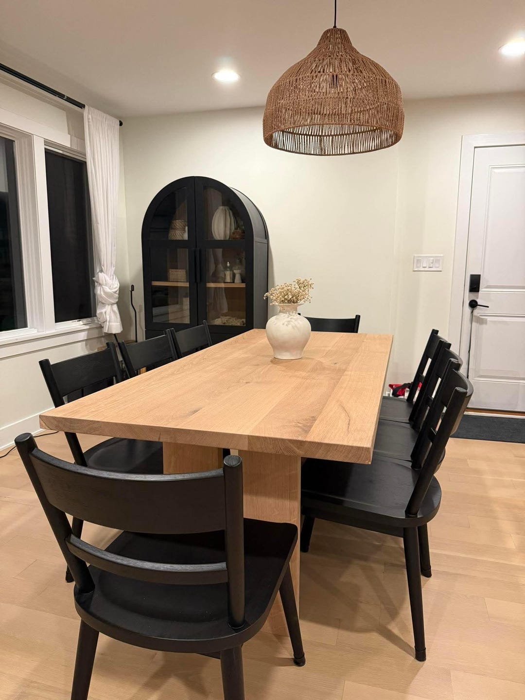 Handcrafted Solid White Oak Dining Table | Modern Farmhouse Kitchen ...