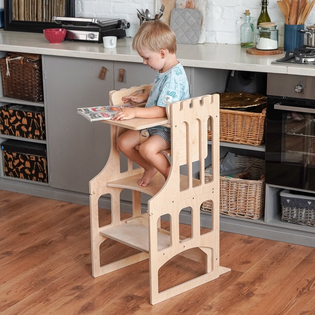 Toddler Tower Baby High Chair , Step Stool, Kitchen Tower Learning ...