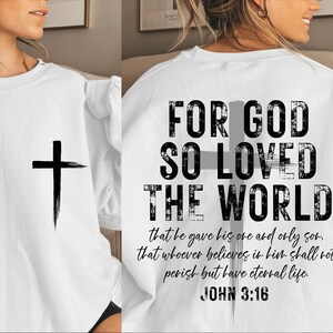 For God so Loved the World Png, Love Bible Verse Print, for God so ...