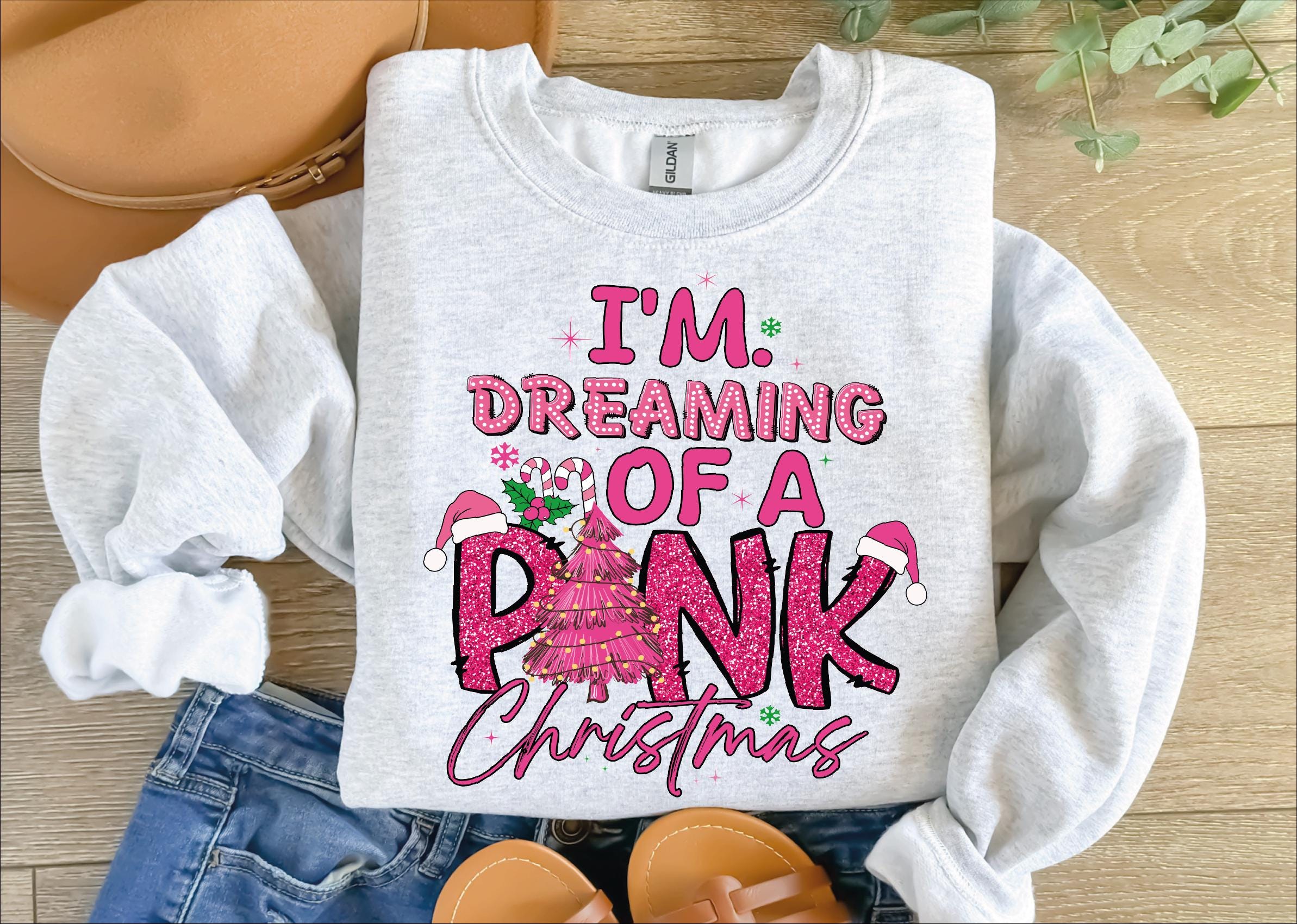 I'm Dreaming of a Pink Christmas Svg Png, Pink Christmas Svg, Pink ...