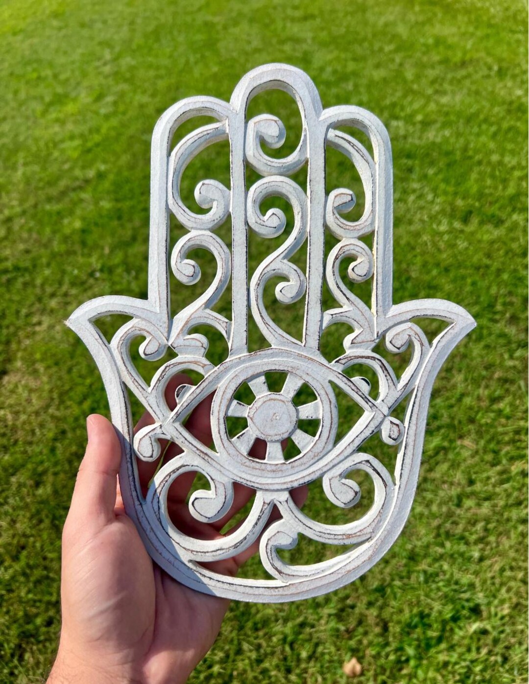 Hamsa Hand Wood Carving Wall Decor - Etsy