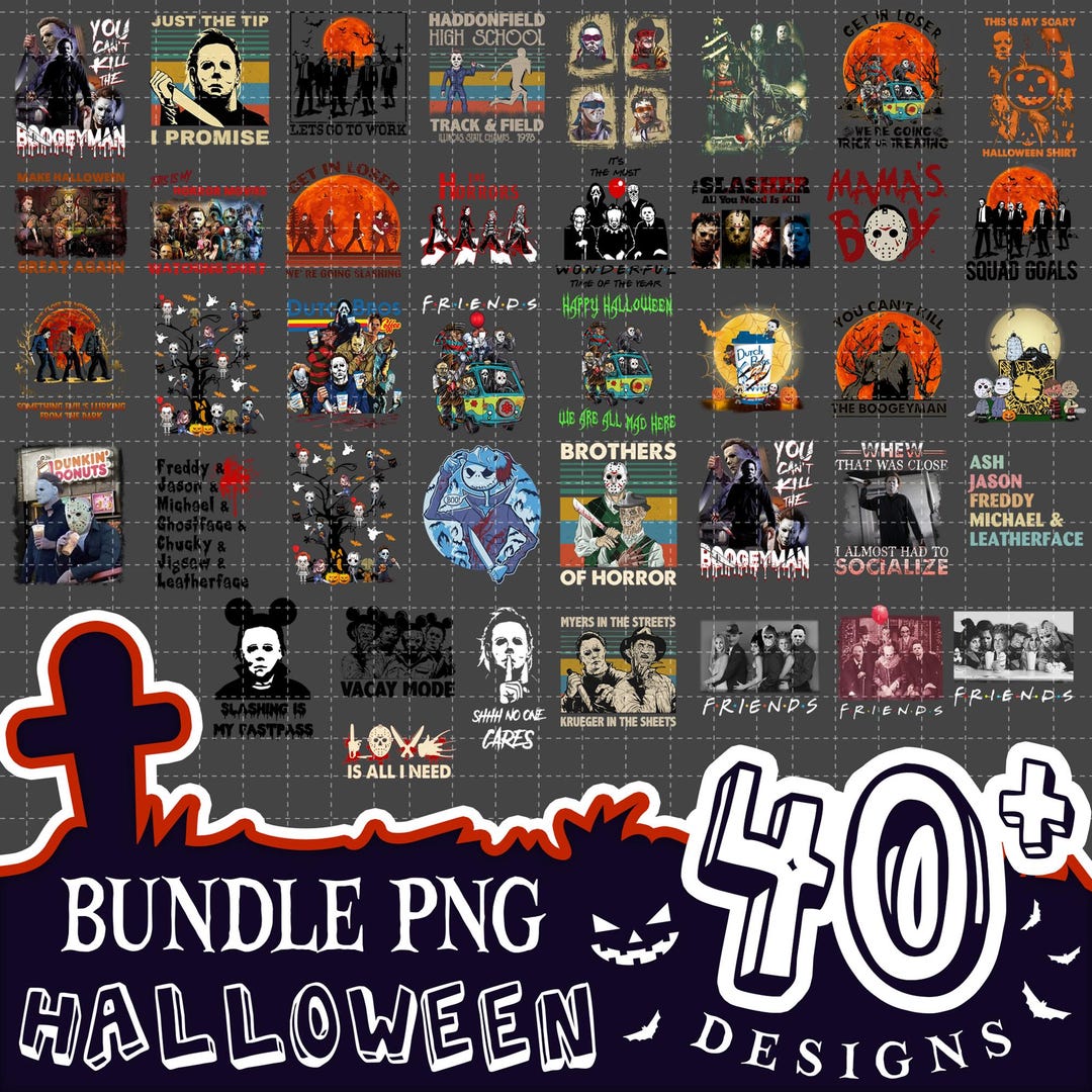 Halloween Character Png Bundle, Horror Characters Png Bundle, Horror Friends Png, Horror Bundle ...