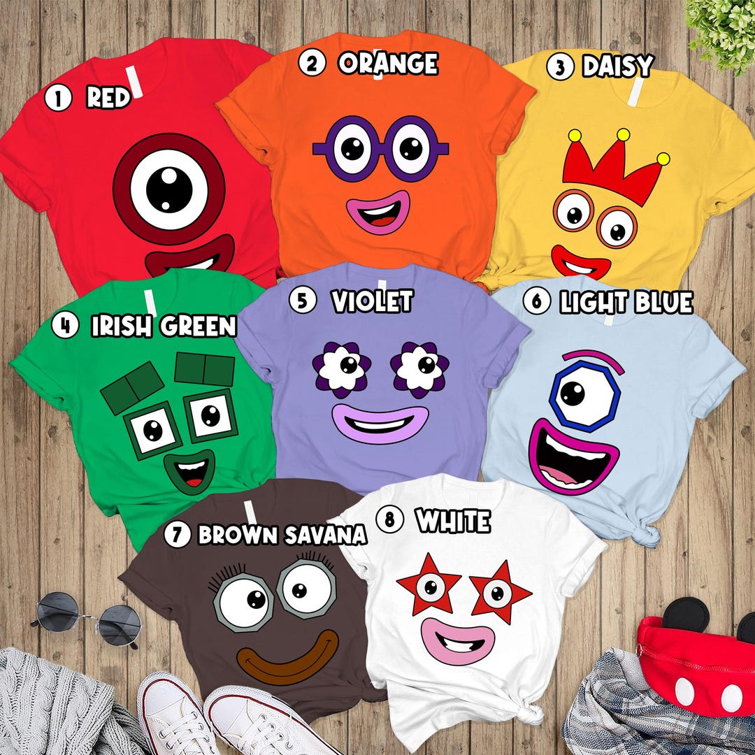 Number Blocks Costume Halloween Shirt, Number Blocks Characters Shirt ...