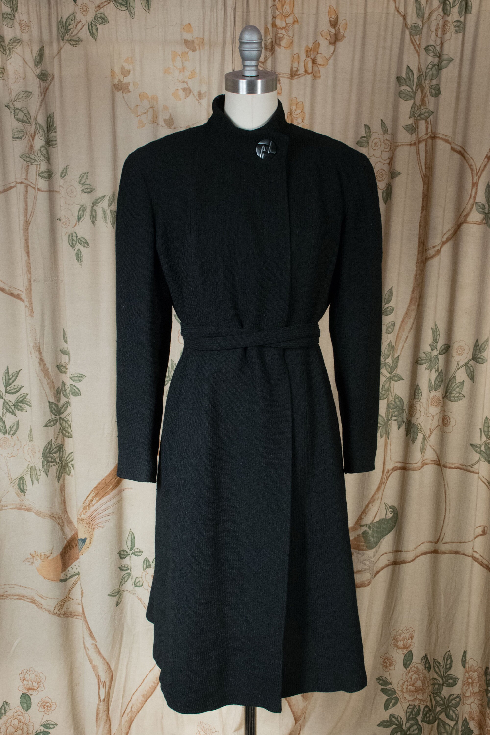1930s Coat - Chic Mid 1930s Textural Wool Coat with Asymmetric Closure ...