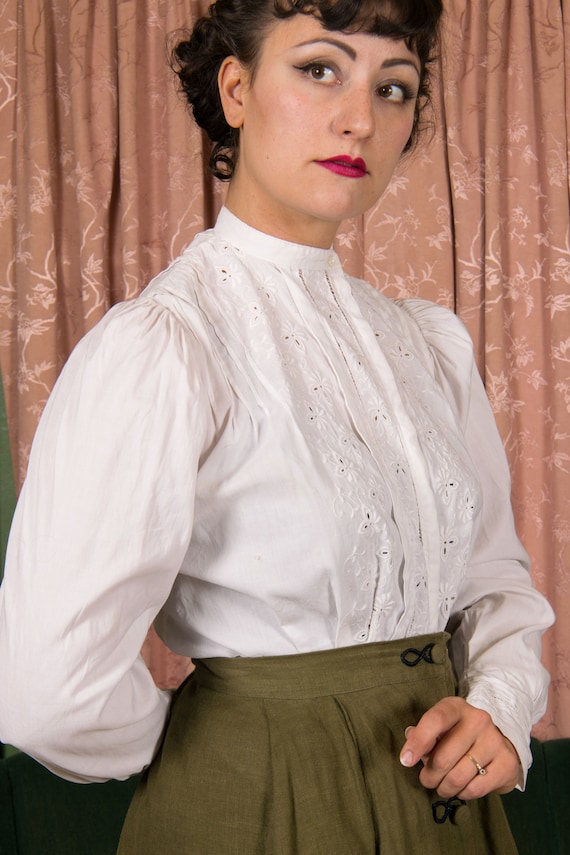 Victorian Blouse - Authentic Antique c. 1890s Linen … - Gem