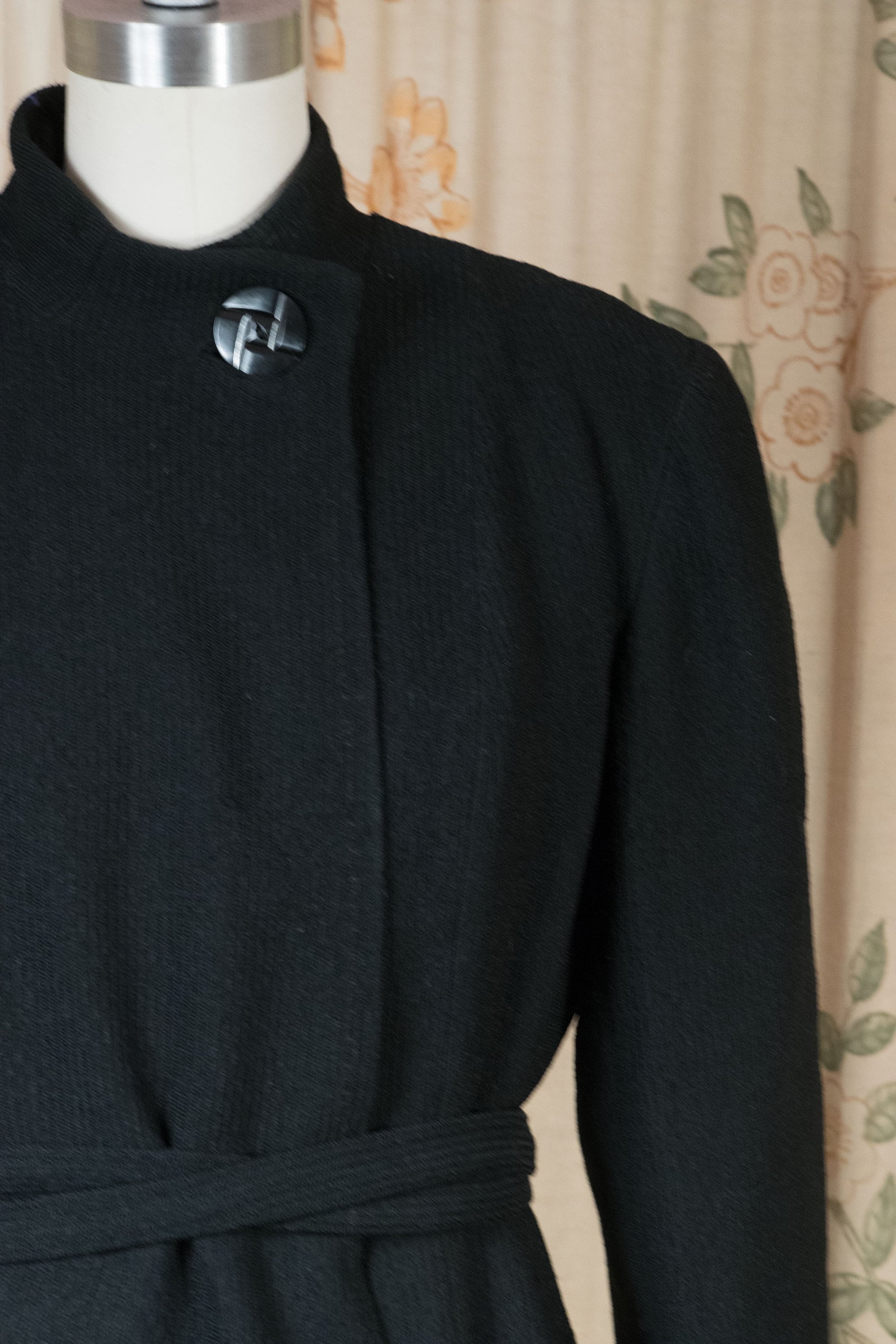 1930s Coat - Chic Mid 1930s Textural Wool Coat with Asymmetric Closure ...