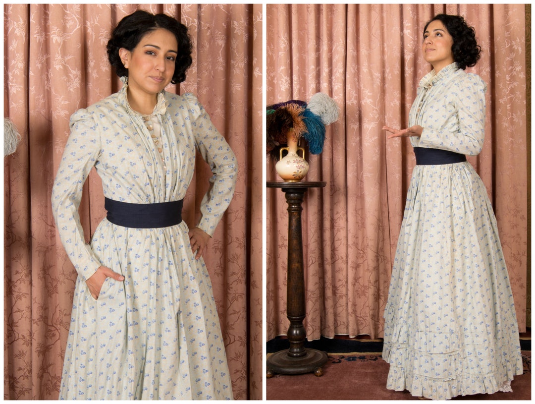 Victorian Dress Authentic Late Victorian Two Piece Printed Floral ...
