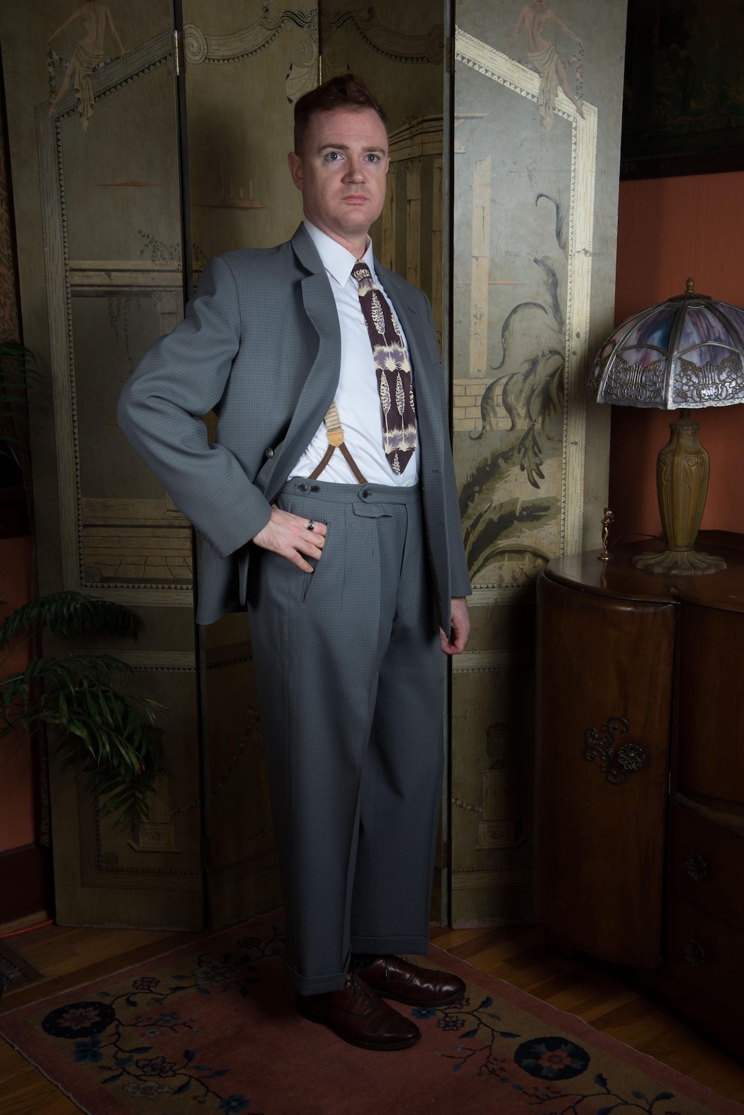 Vintage 1950s German Made Suit in Unique Grey Wool With Self-fabric ...