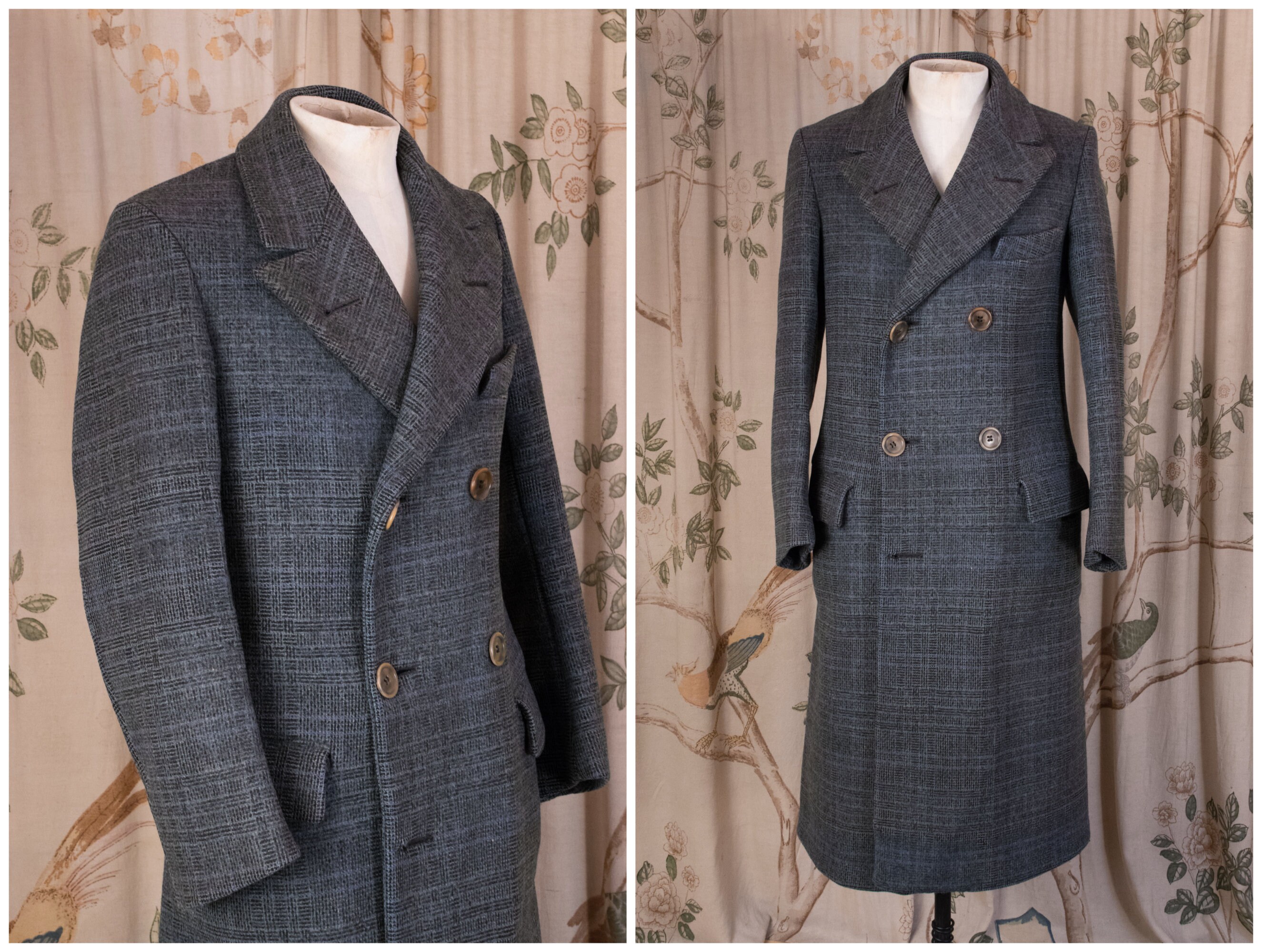 1930s Coat - Striking Mens 1930s/Early 40s Heavy Wool Tweed Coat in ...