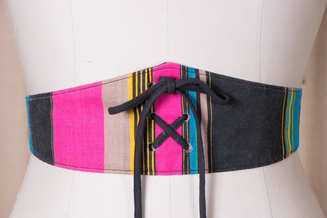TAG SALE 1950s Belt - Fab Vintage 50s Unique Peaked Waist Wide Striped ...