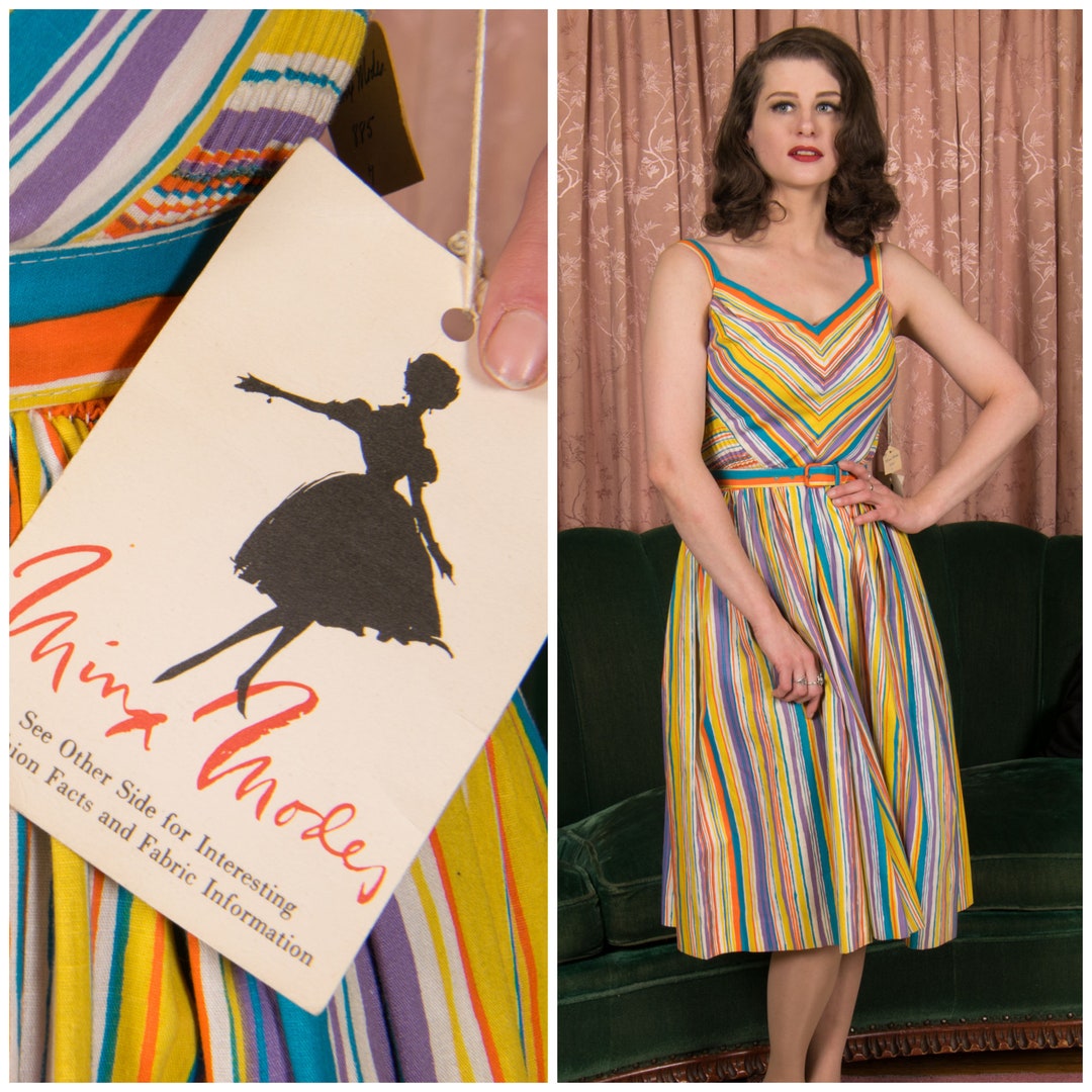 1950s Sundress Phenomenal Vintage 50s NOS Minx Modes Electric Rainbow ...