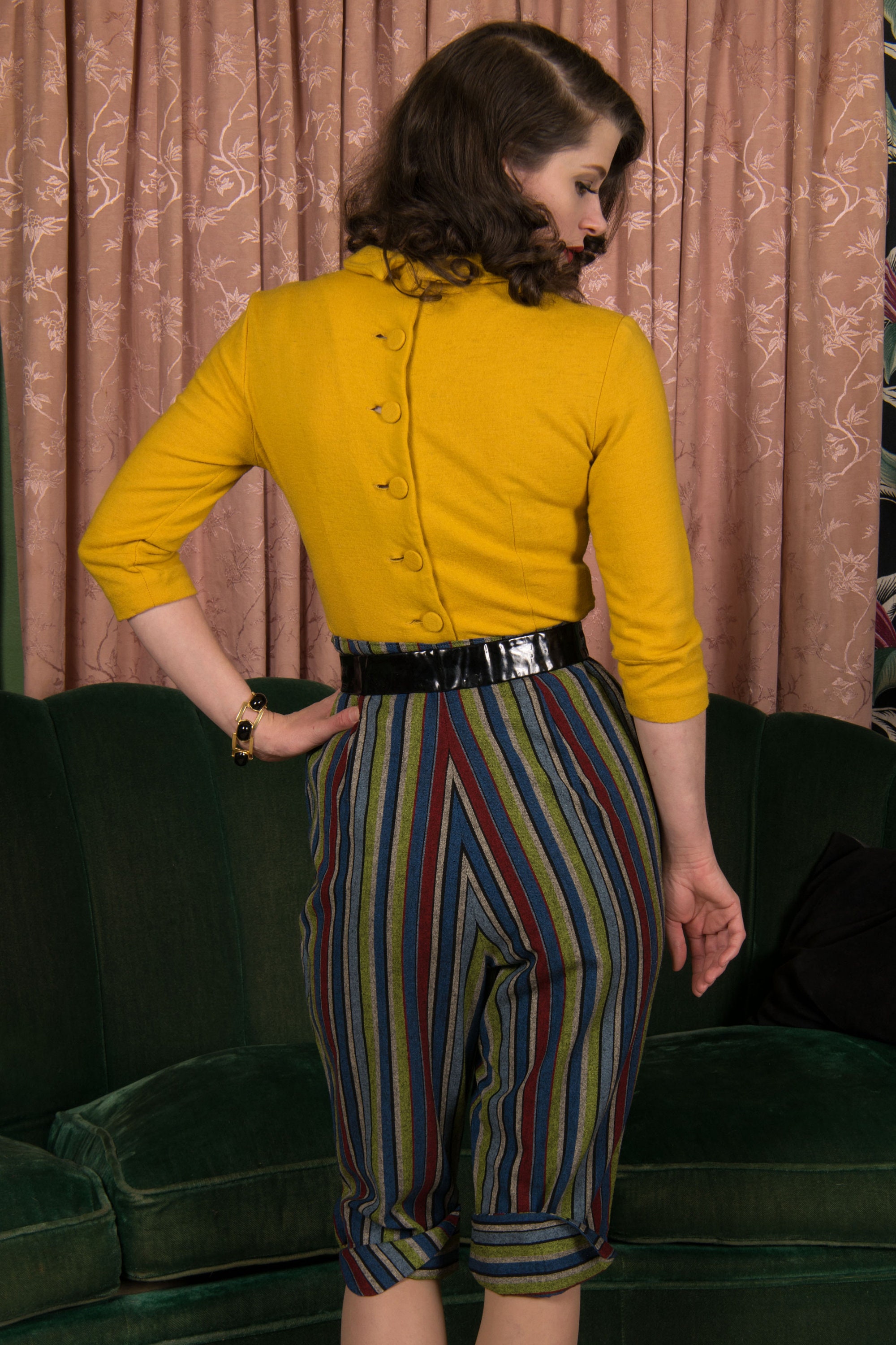 1950s Pants - Killer Vintage 50s High Waist Heathered 1950s Pants - Killer Vintage 50s High Waist Heathered