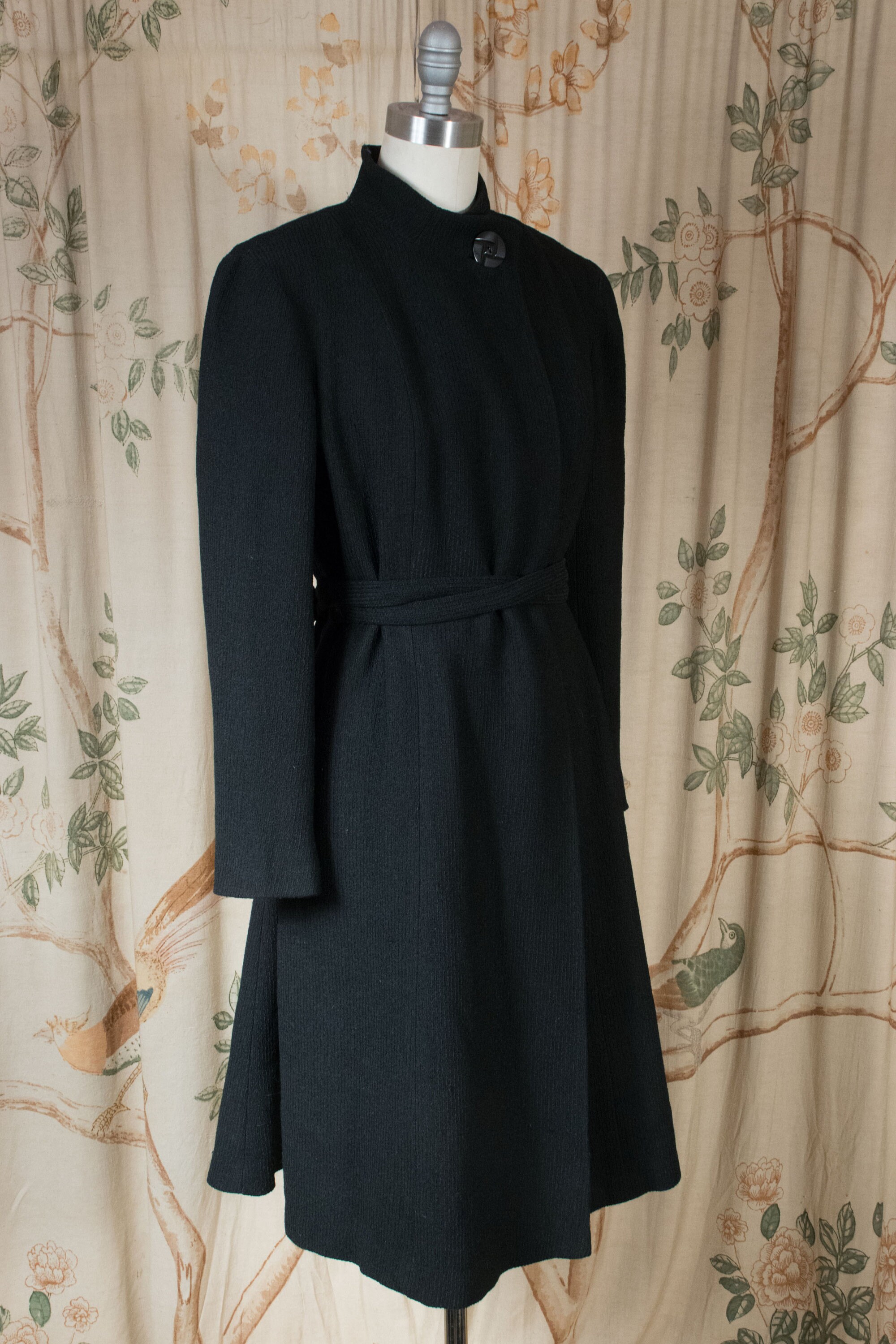 1930s Coat - Chic Mid 1930s Textural Wool Coat with Asymmetric Closure ...