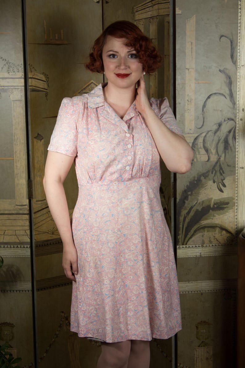 1940s Dress - Wounded Bird - Adorable Late 30s/early 40s Softly Faded ...