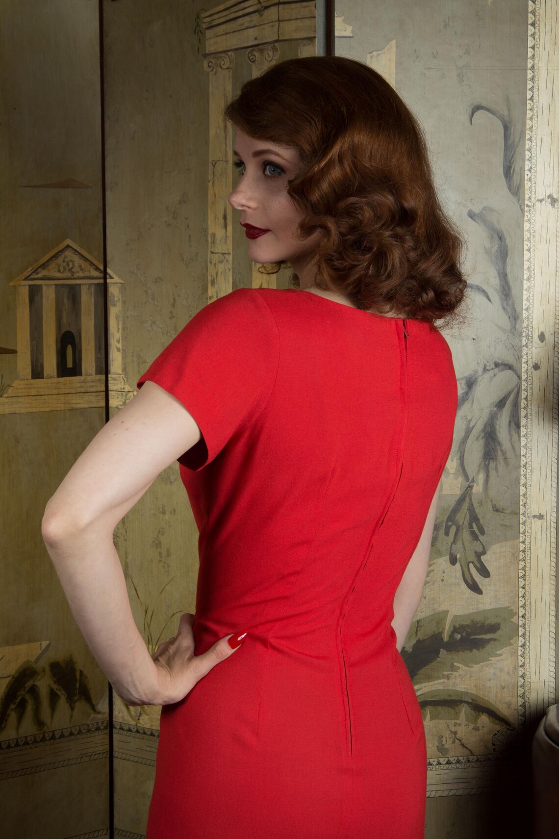 1950s Dress Set - Bright Red Late 50s/early 60s Two Piece Dress and ...