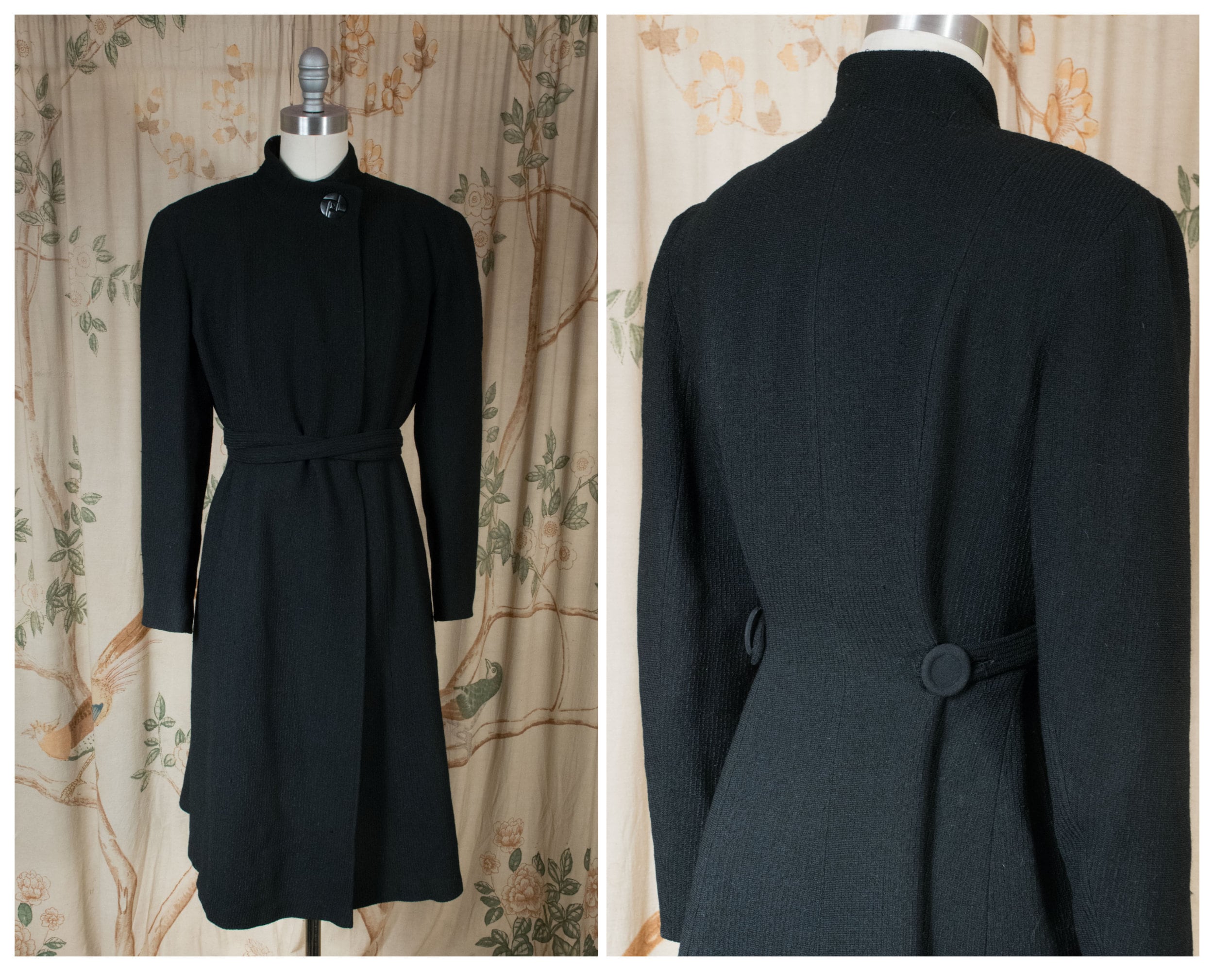 1930s Coat - Chic Mid 1930s Textural Wool Coat with Asymmetric Closure ...