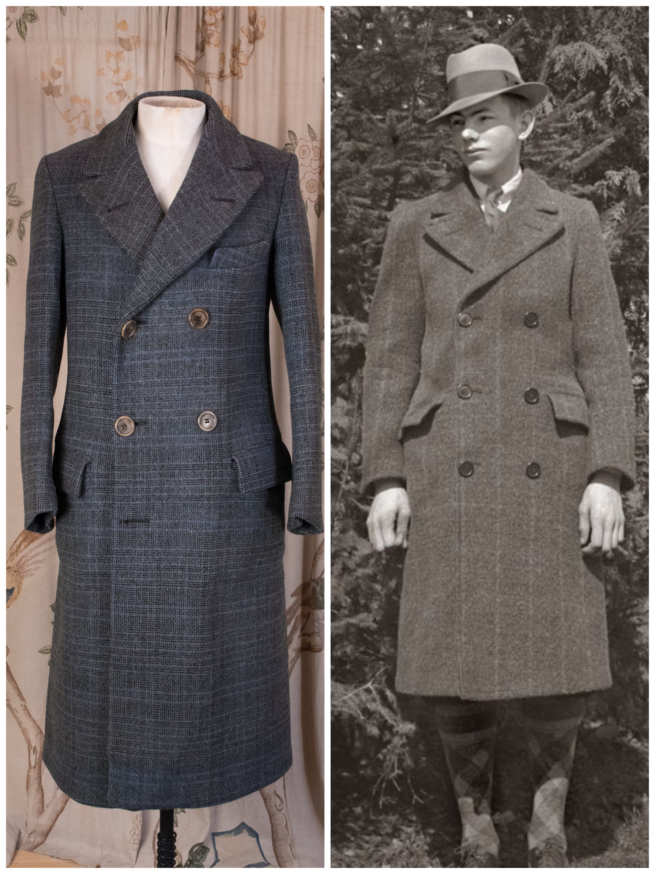 1930s Coat - Striking Mens 1930s/Early 40s Heavy Wool Tweed Coat in ...