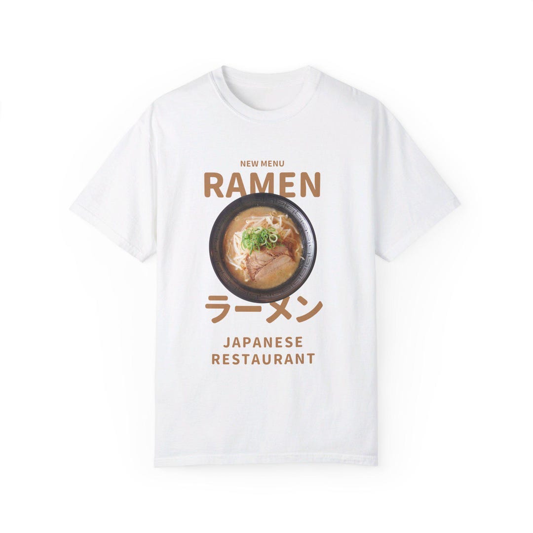 Ramen, Japanese Food, Modern Black Unisex Garment-dyed T-shirt - Etsy