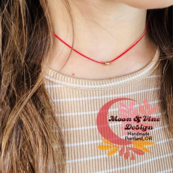 Red String Necklace - Etsy