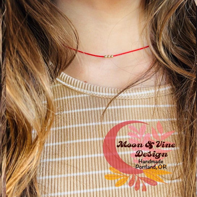 Red String Necklace - Etsy