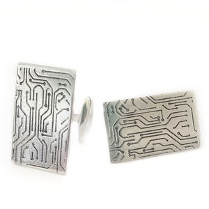 Cuff Links Computer Circuit Board Sterling Silver - Etsy
