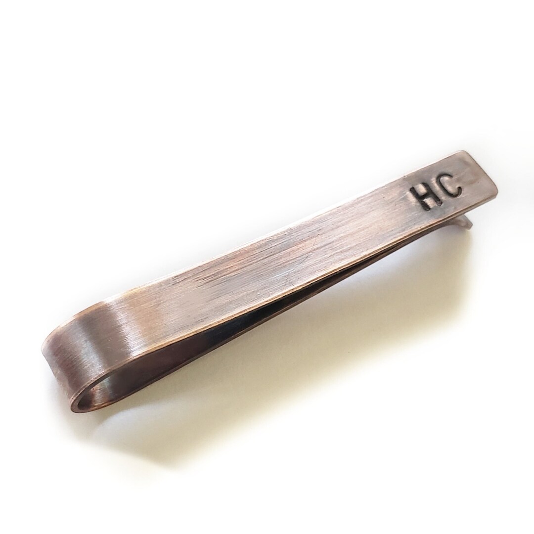 Vintage - Copper Tie Bar- Custom Initials - Etsy