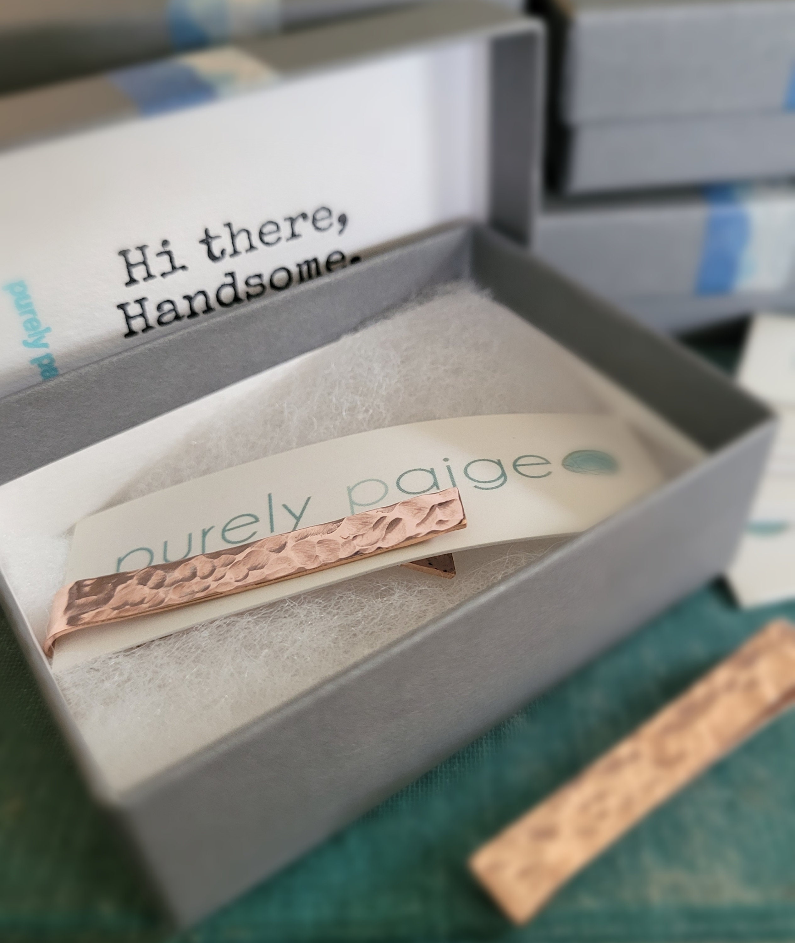 Copper Tie Bar Hammered - Custom Length and Edge- Groomsmen Gift - Etsy