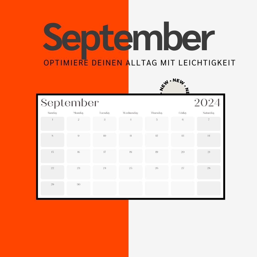 Simple Monthly Planner September Printable PDF Download Calendar and To ...