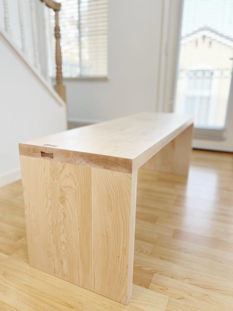 Solid Hard Maple Bench, 50 Inch Modern Entryway Seat, Custom Wood ...