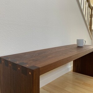 Solid Walnut Dining Bench, 48 Inch Entryway Seat, Mid-century Modern ...