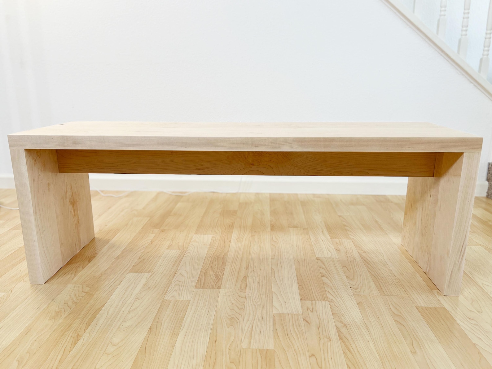 Solid Hard Maple Bench, 50 Inch Modern Entryway Seat, Custom Wood ...