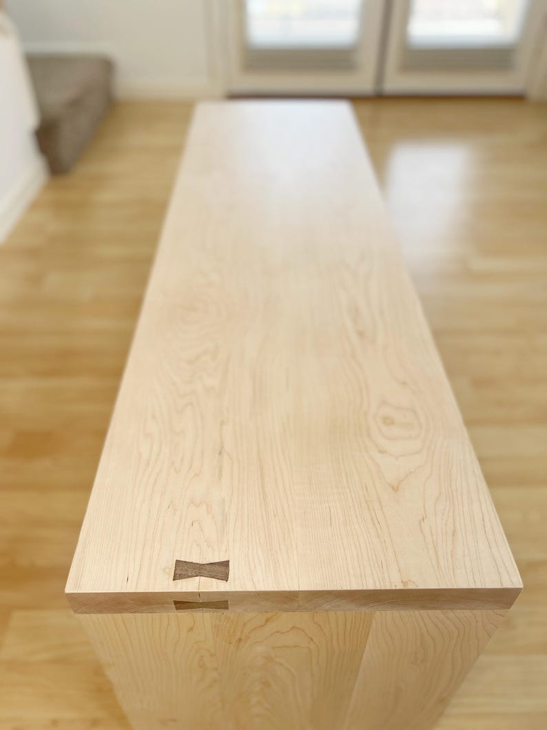 Solid Hard Maple Bench, 50 Inch Modern Entryway Seat, Custom Wood ...