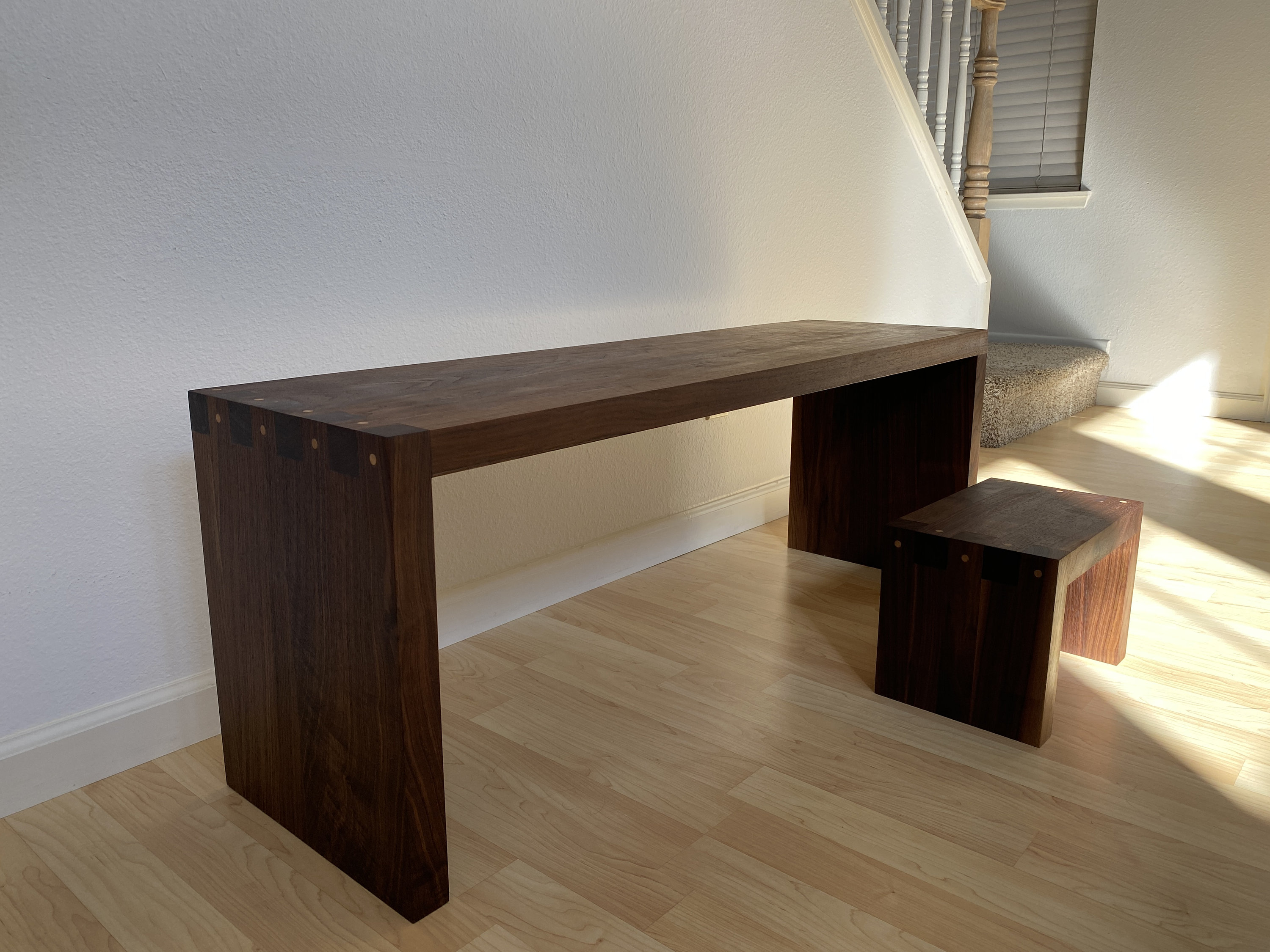 Solid Walnut Bench - Etsy