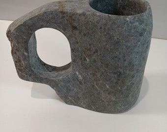 Coffee Mug Made of Stone With a Copper Handle - Etsy