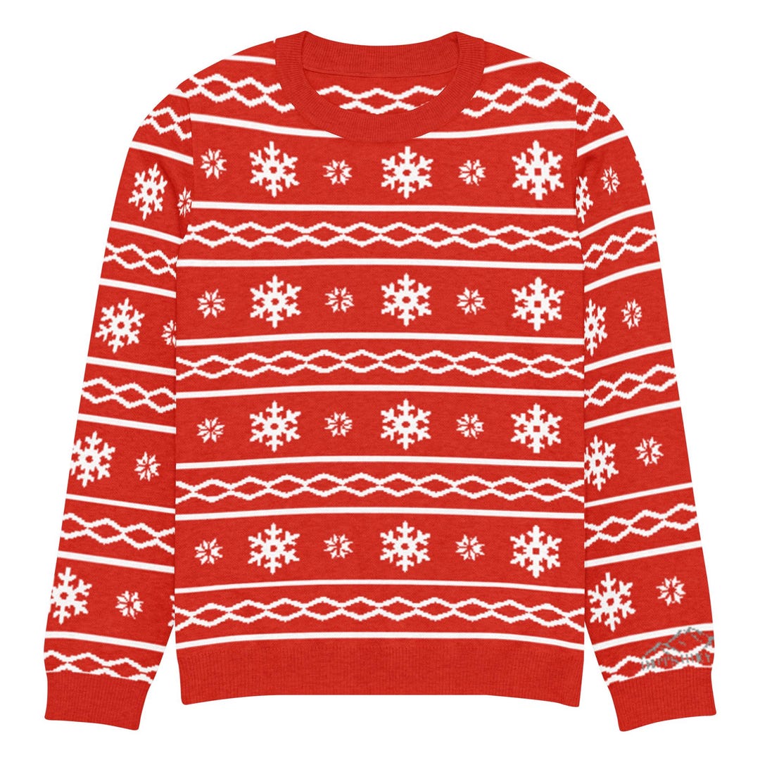 Red & White Snowflake Knit Sweater | Cozy Winter Pullover - Etsy