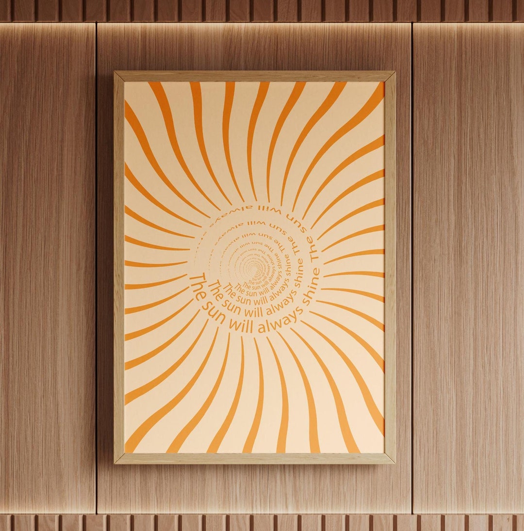 Minimalist Sun Wall Art, Sunshine Wall Art, Shiny Sun Home Decor Print ...