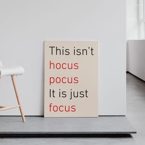Just Focus Poster, Focus Quote Poster, Focus Wall Art Prints ...
