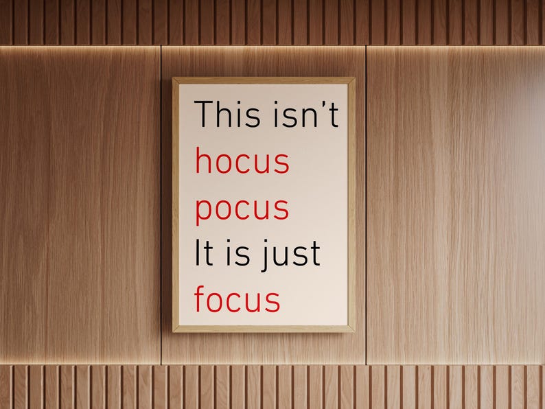 Just Focus Poster, Focus Quote Poster, Focus Wall Art Prints ...