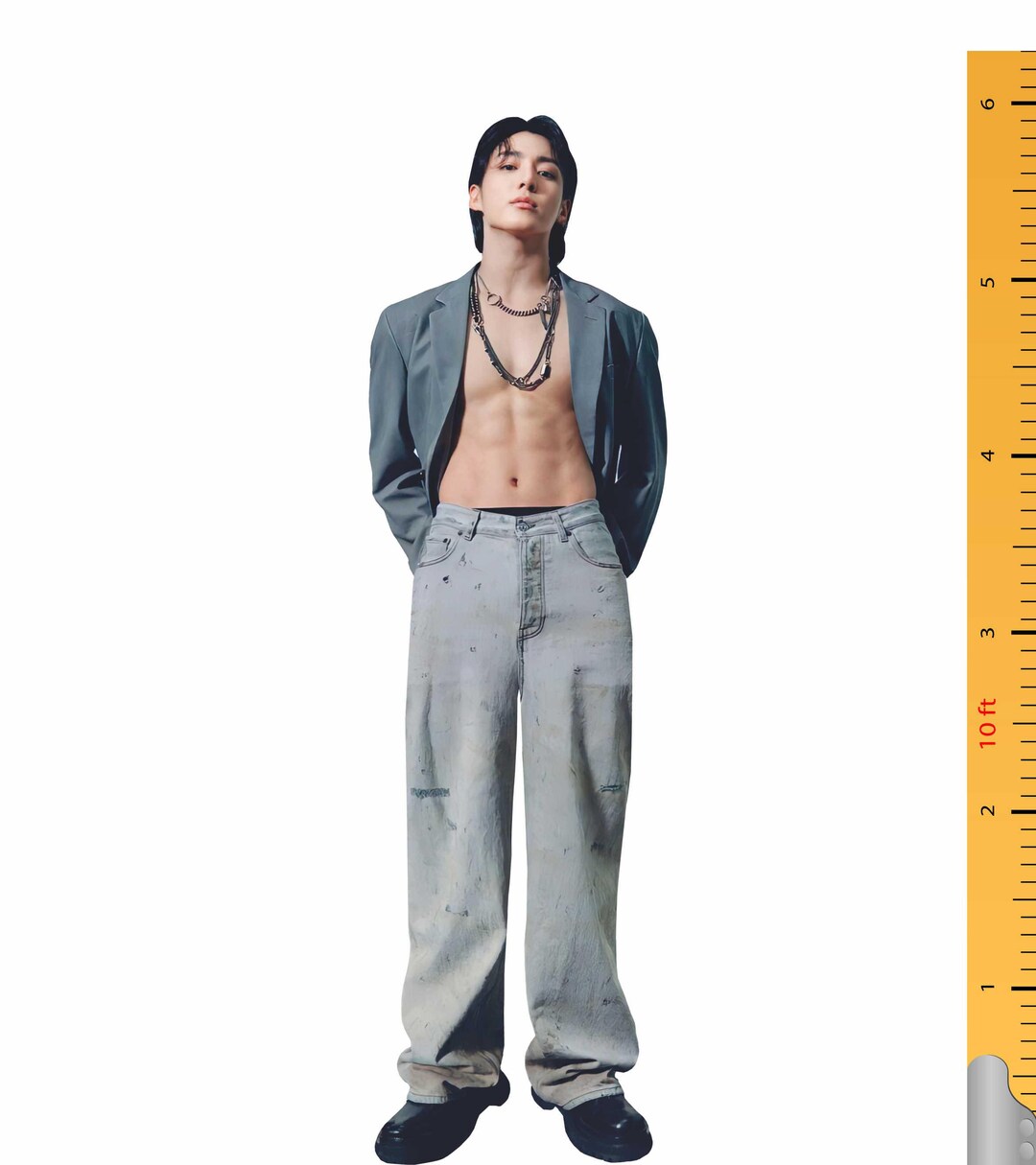 Jungkook Cardboard Cutout Model BTS Jungkook Life Size Standee Mockup ...