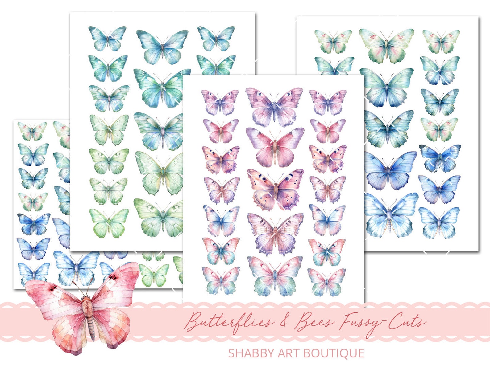 Simply Butterflies and Bees Fussy-cuts - A4 & Letter Paper Sizes - Etsy