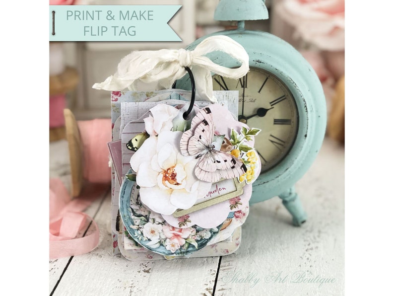 Print & Make Project: Shabby Cottage Garden Flip Tag - Etsy