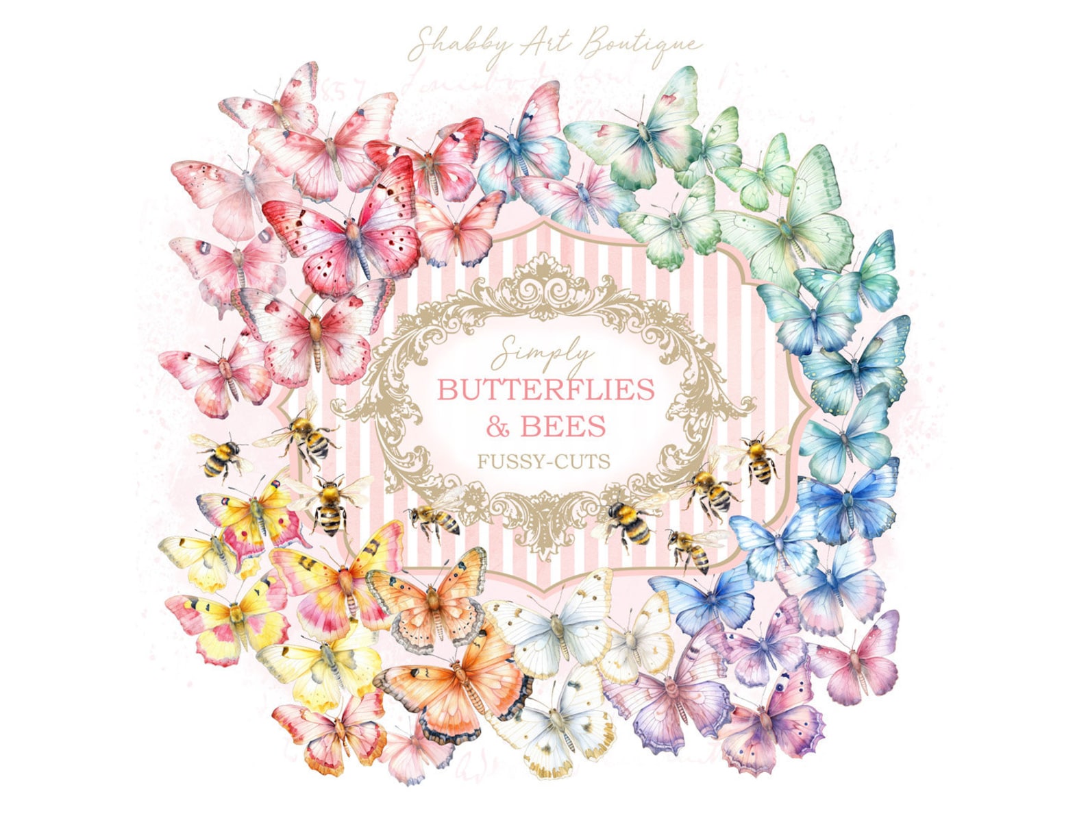 Simply Butterflies and Bees Fussy-cuts - A4 & Letter Paper Sizes - Etsy